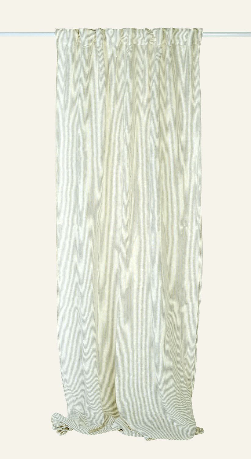 Silja small stripe linane kardin naturaalne toon - Hemtex