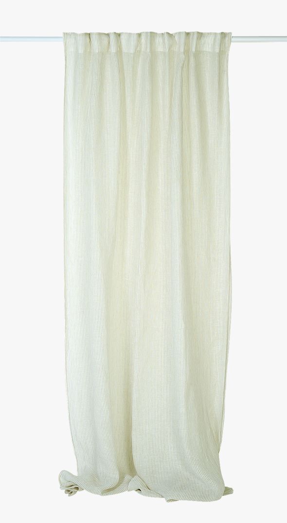 Silja small stripe linane kardin Naturaalne toon - Hemtex